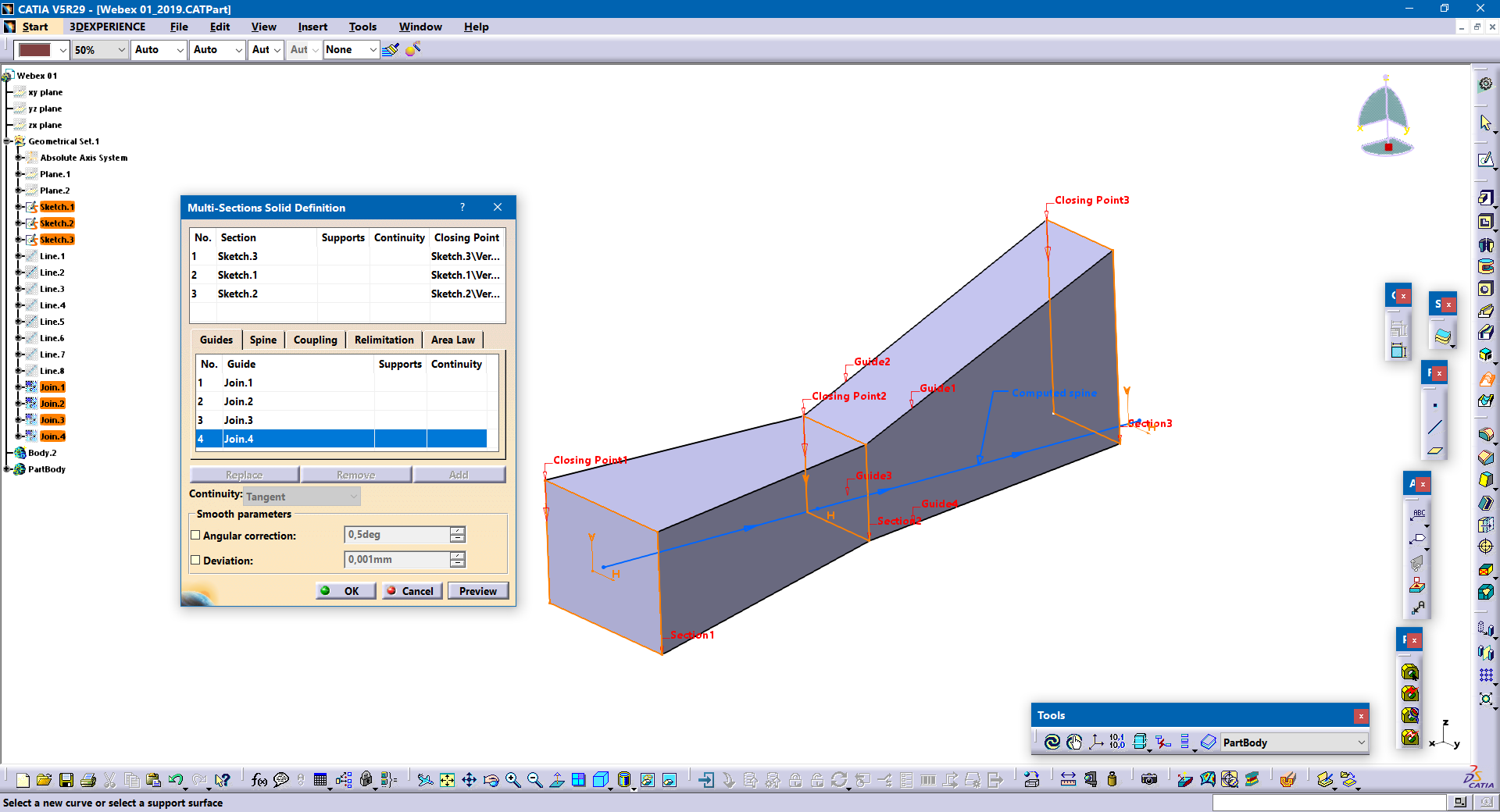 CATIA V5 Tips & Tricks: Multi-sections solid - CADCAM Lab